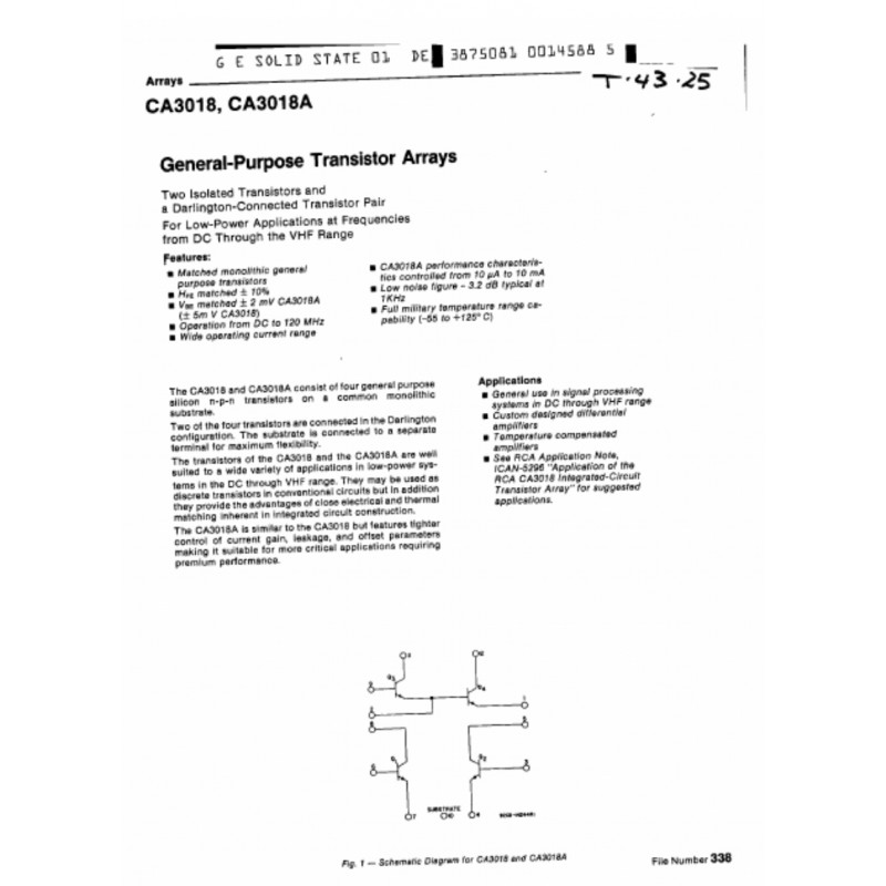 ‫مشخصات، دیتاشیت، قیمت و خرید CA3018A‬